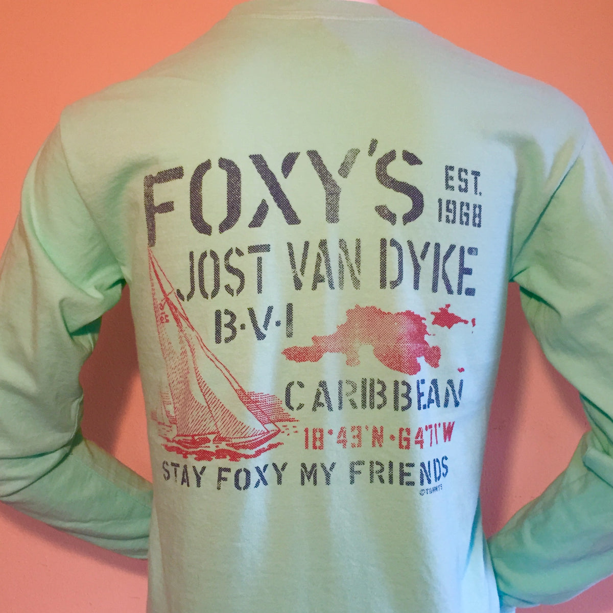 Foxy's 'Stencil Sail' Long Sleeve Tee – Foxy's BVI